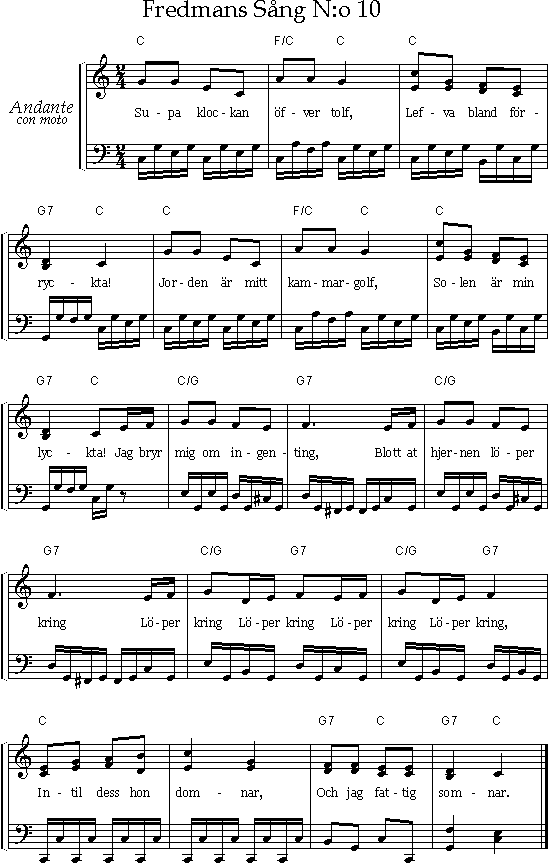 Fredmans Sång N:o 10
